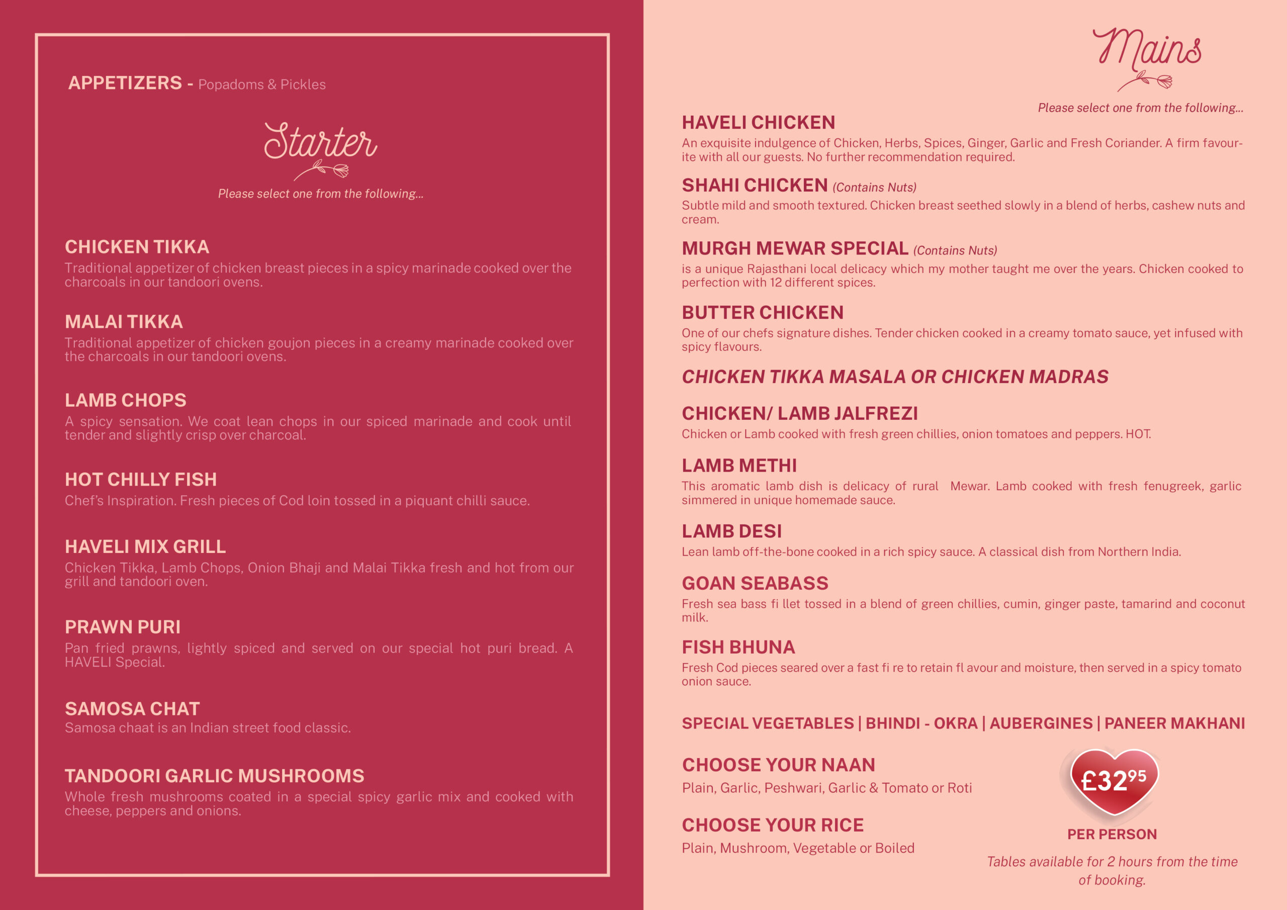 Mewar Haveli Menu | Indian Restaurant & Takeaway Nottingham